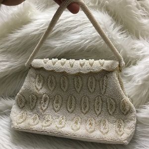 dimple | Bags | Vintage White Beaded Purse | Poshmark